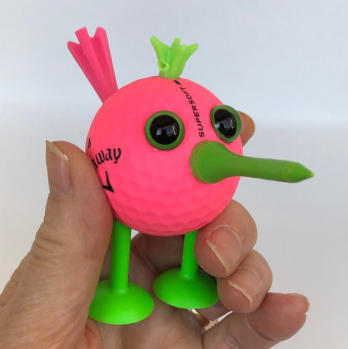 Golf Gift Birdie Golf Ball Ornament Pink and Green Gift - Etsy