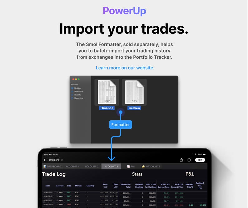 Simple Portfolio Tracker and Trading Journal for Apple Numbers - Supports Crypto & Stocks ...