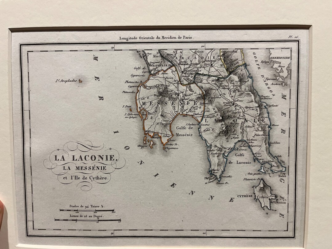 Original Print of Map of Laconia (1824) - Etsy