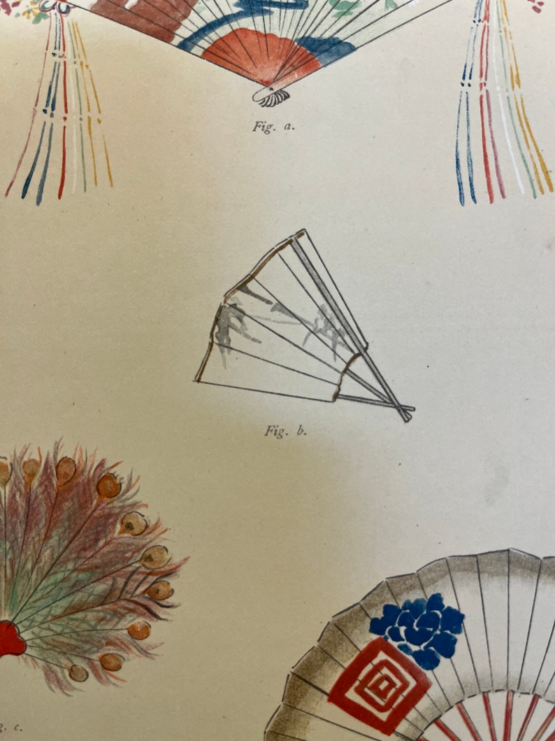 Rare Print of Japanese Fans (1894) - Etsy