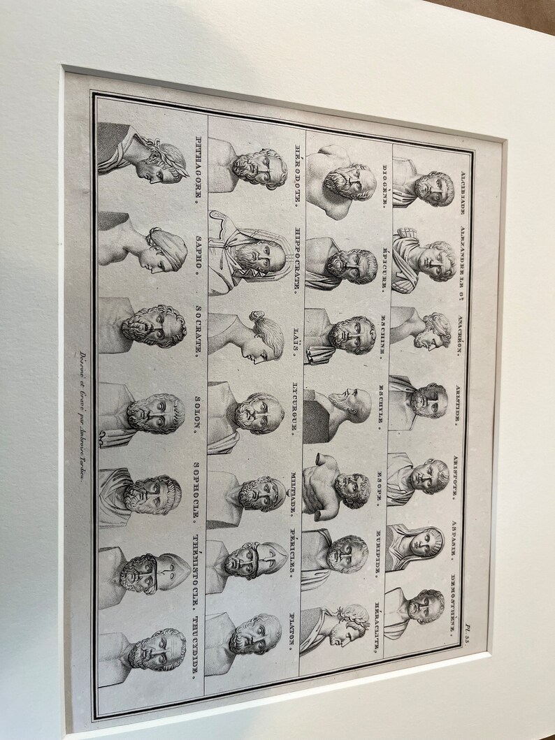 Original Print of Famous Figures of Ancient Greece (1824) - Etsy