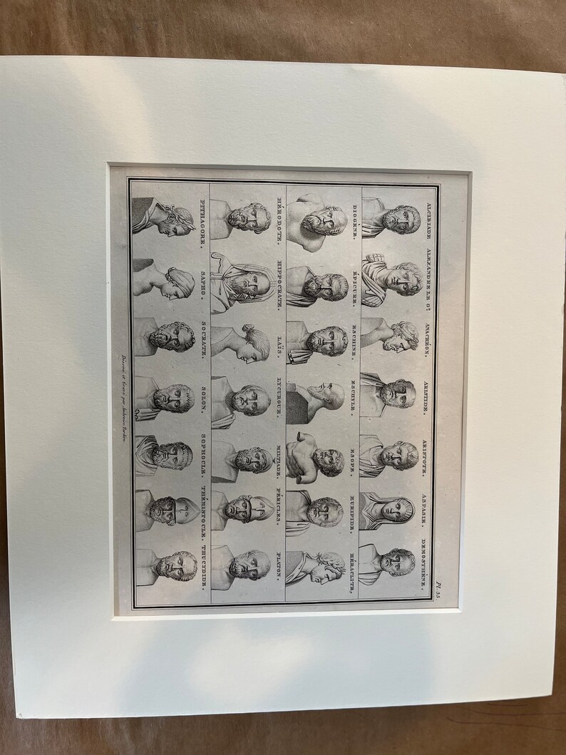 Original Print of Famous Figures of Ancient Greece (1824) - Etsy