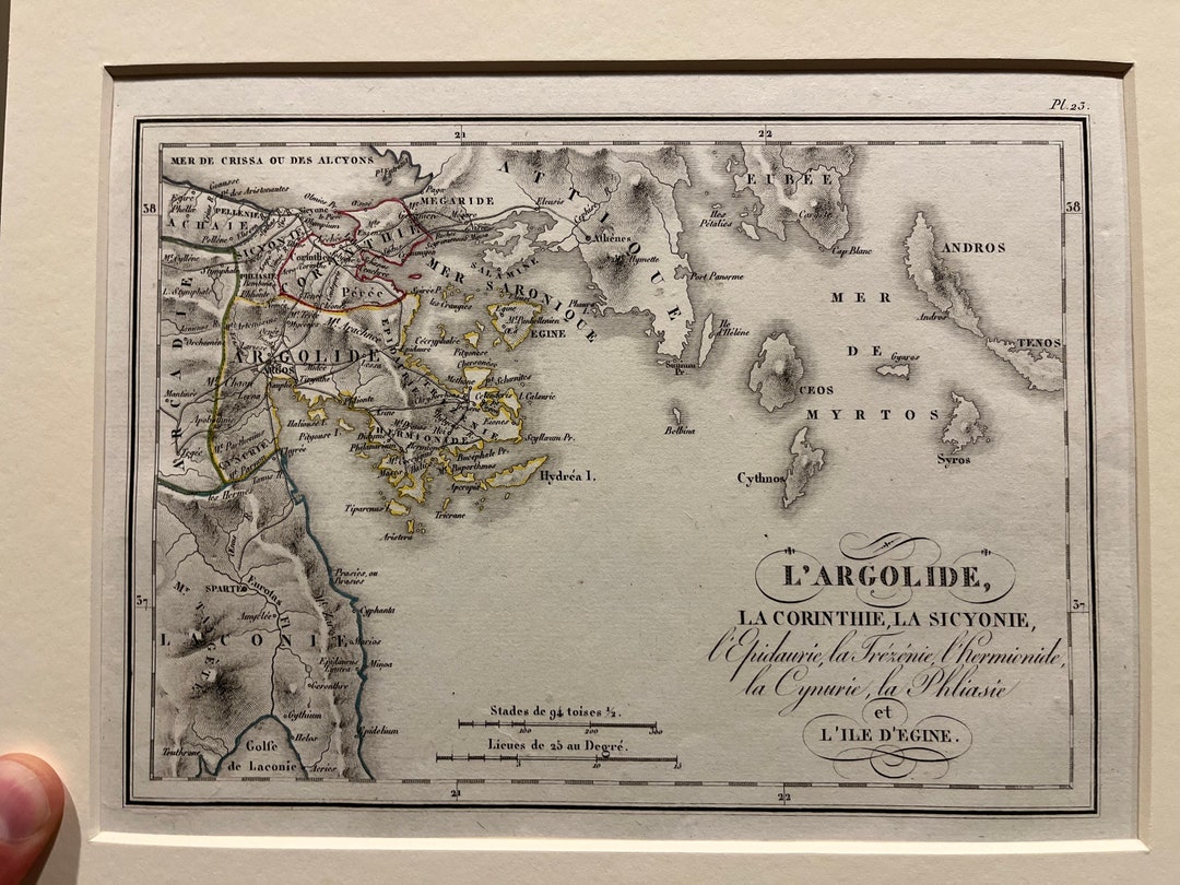 Original Print of Map of Ancient Argolis Region (1824) - Etsy