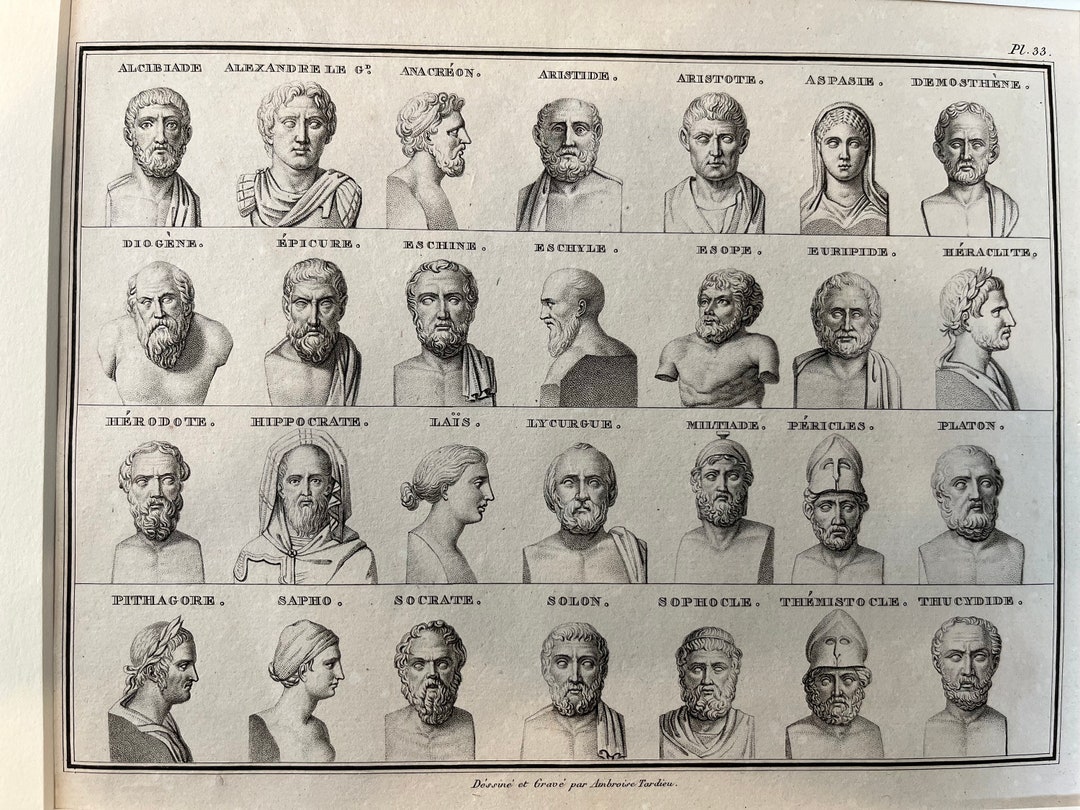 Original Print of Famous Figures of Ancient Greece (1824) - Etsy