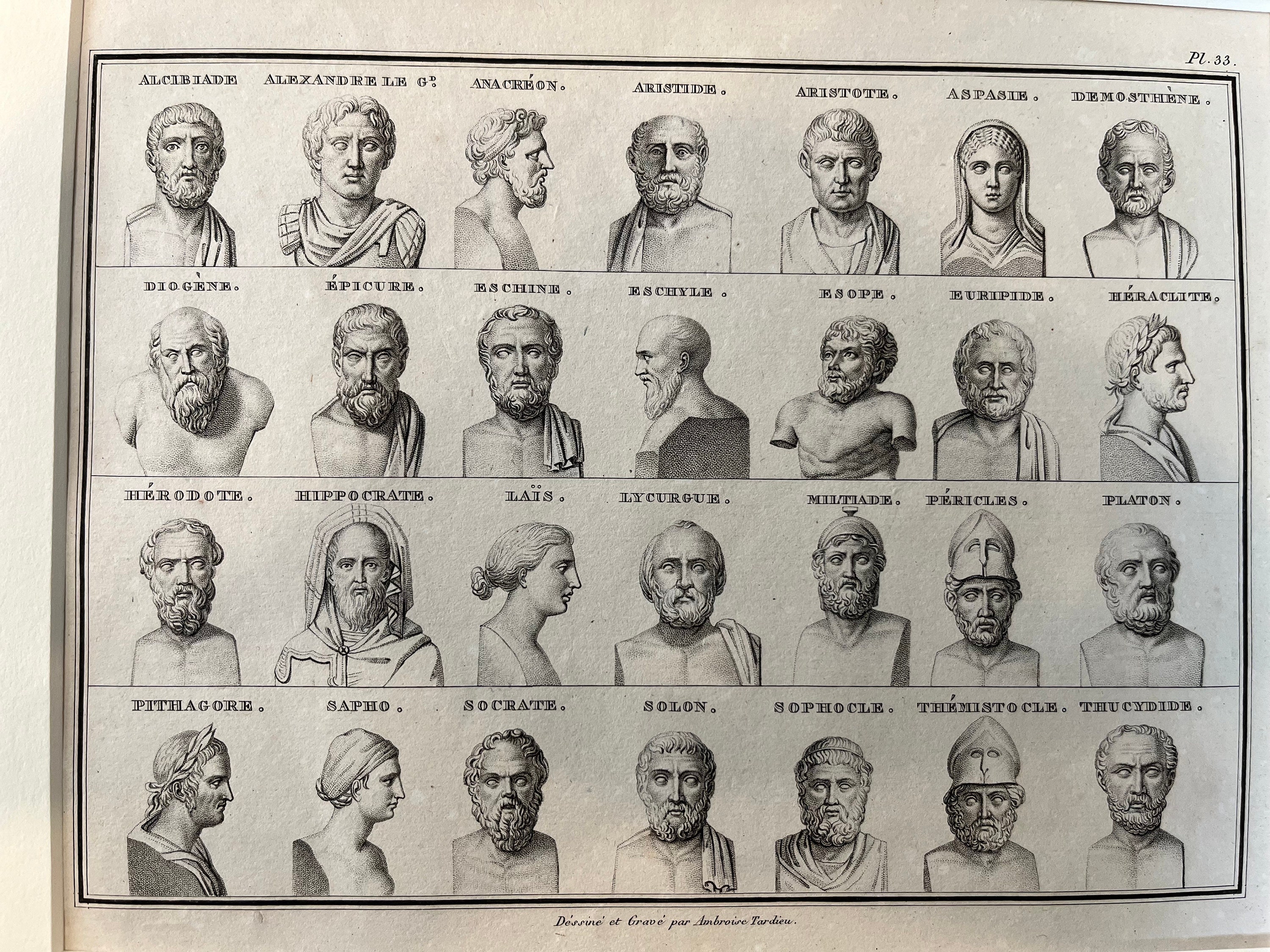 Original Print of Famous Figures of Ancient Greece (1824) - Etsy