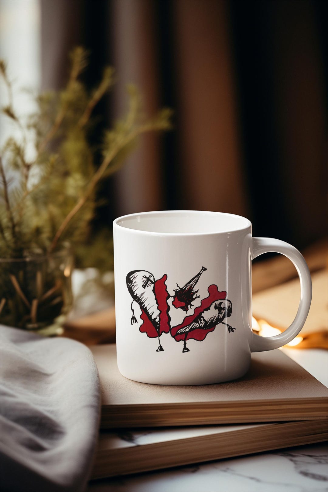 Goth Valentine's Day Coffee Mugs, Dark Moody Art, Darkness Lover, Anti ...