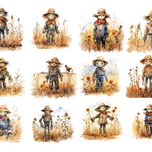 Fall Scarecrow Clipart, Autumn PNG, Scrapbook Clipart, Fall Clipart ...