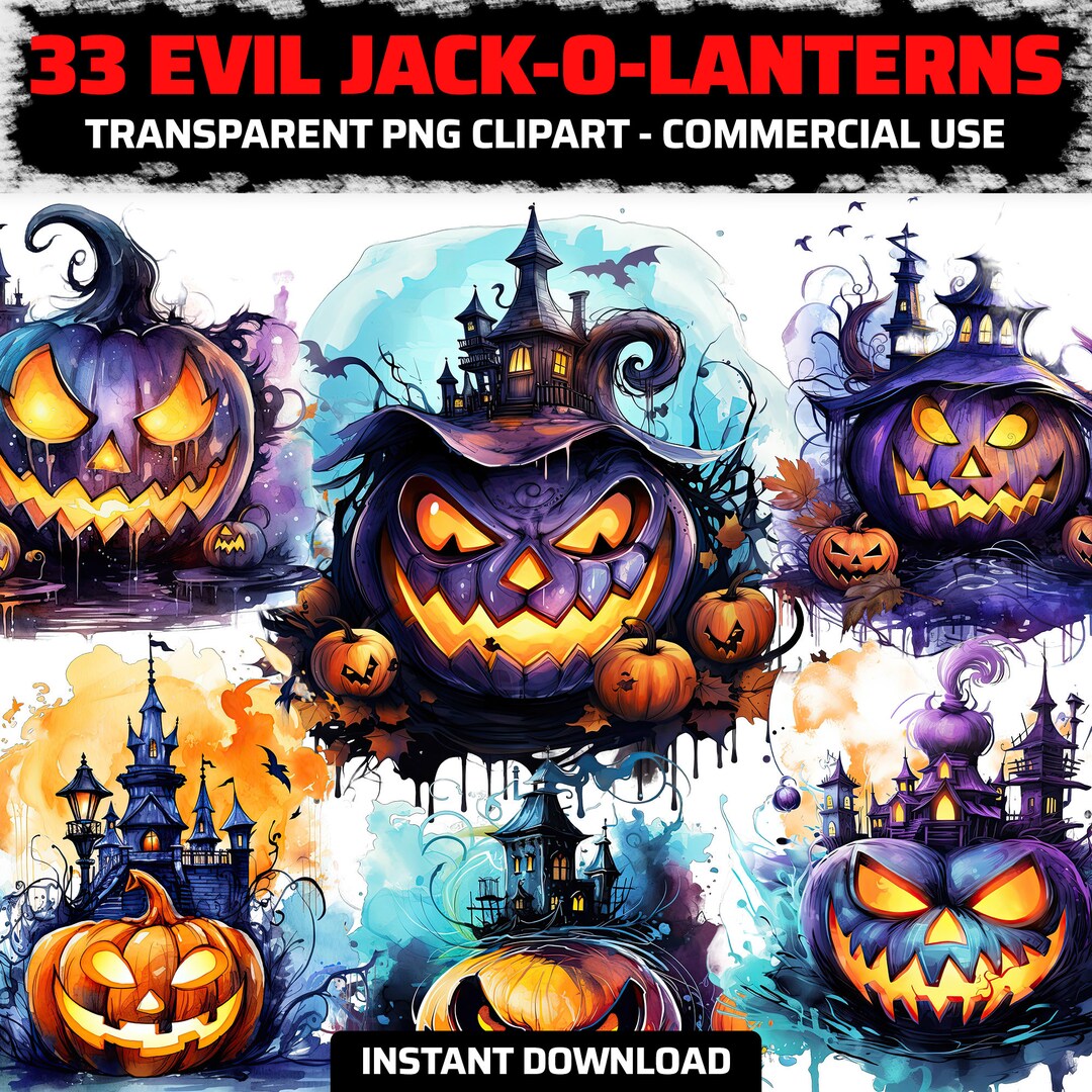 Jack O Lantern Clipart, Halloween Clipart Bundle, Jack O Lantern Png ...