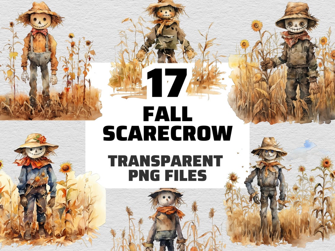 Fall Scarecrow Clipart, Autumn PNG, Scrapbook Clipart, Fall Clipart ...