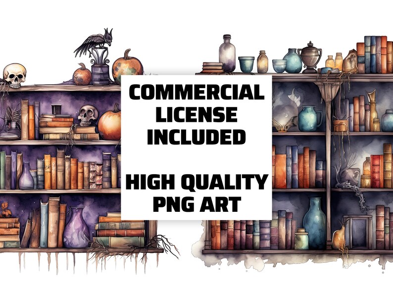 Bookshelf Clipart PNG Bookshelf Watercolor Bookshelf PNG - Etsy