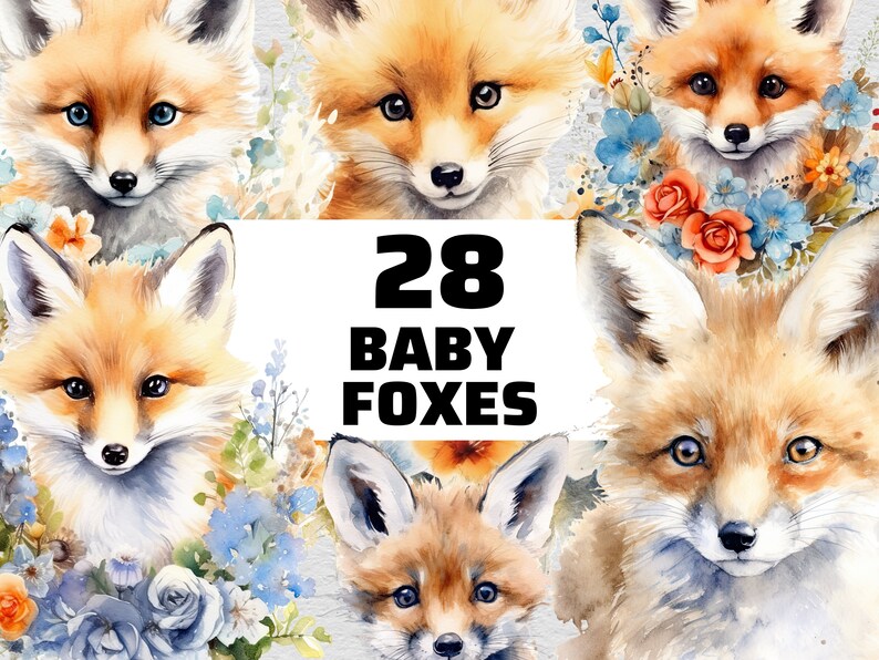 Baby Fox Clipart Fox Clip Art Baby Fox PNG Cute Fox - Etsy