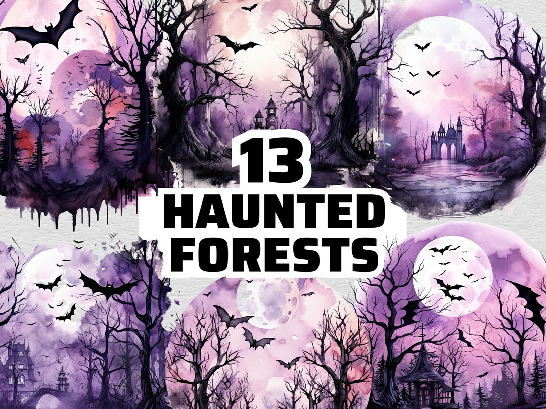 Haunted Forst Clipart, Forest PNG, Forest Clipart, Watercolor Forest ...