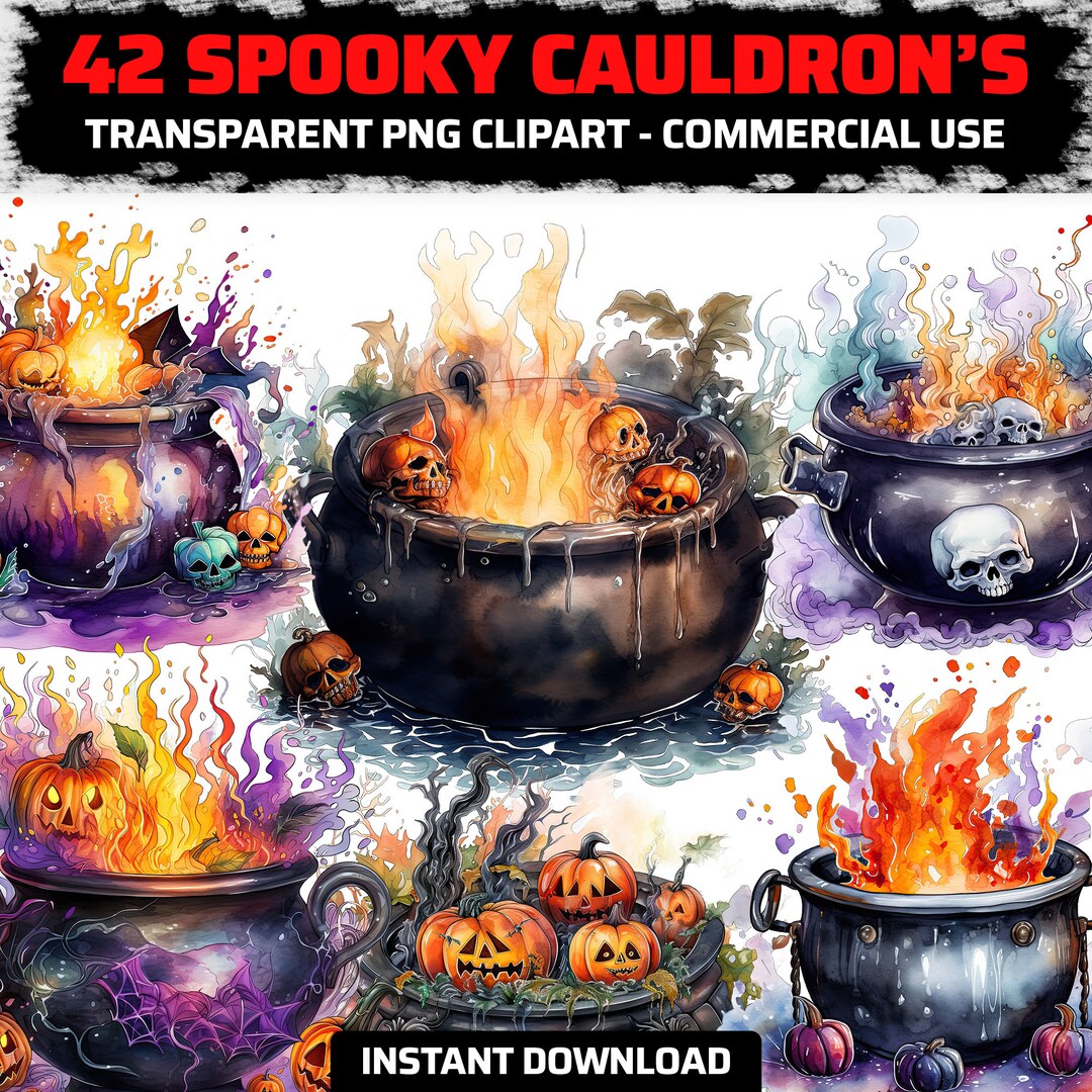 Cauldrons Clipart, Witch Cauldron PNG, Halloween Cauldron Clipart ...