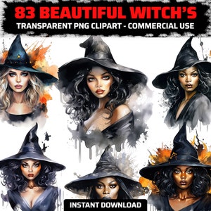 Halloween Witch PNG, Halloween PNG Bundle, Magic Witch Clipart, Witch ...