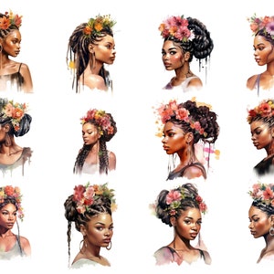 African Woman Braids Clipart, Black Woman Clipart, Black Woman PNG ...