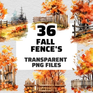 Fall Fence PNG, Cottagecore Clipart, Autumn PNG, Cottagecore Png, Fall ...