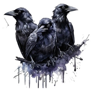 Spooky Crows Clipart, Crow PNG, Spooky Clipart, Halloween PNG ...