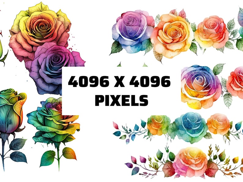 Floral Rose Bundle PNG Rose Flower Bundle Clipart Roses - Etsy