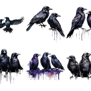 Spooky Crows Clipart, Crow PNG, Spooky Clipart, Halloween PNG ...