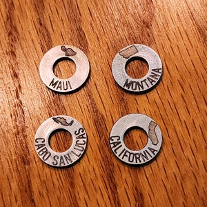 Travel Ring Charm Tokens 16mm - Any City, State, Country, Attraction ...