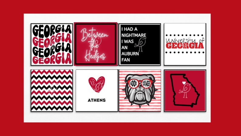 Fun, University of Georgia Theme College Dorm Decor, Digital Downloads ...