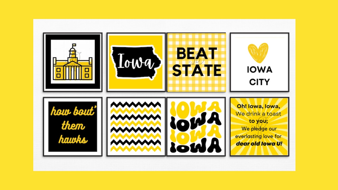Fun, University of Iowa Theme Digital Wall Art; College Wall Art; Dorm ...