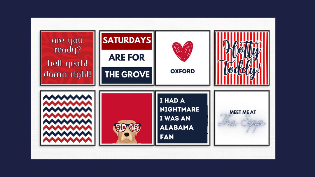 Fun Ole' Miss-theme College Decor; Rebel Wall Art, Mississippi Instant ...