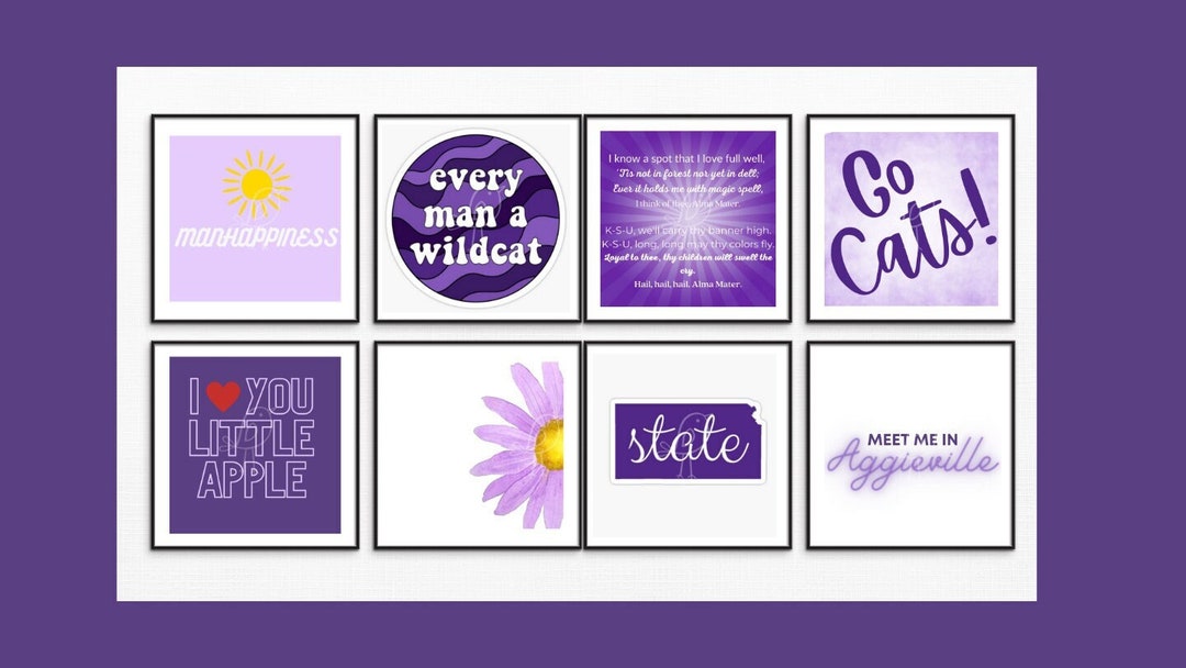 Kansas State Wildcats Theme College Digital Prints; College Dorm Decor ...
