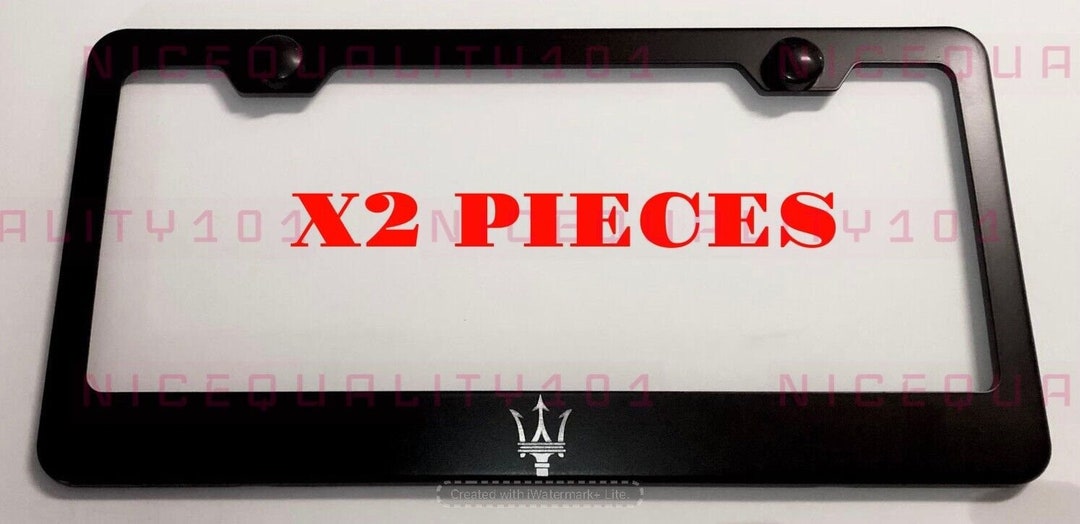 X2 Maserati Laser Engraved Etched Stainless Steel License Plate Frame ...