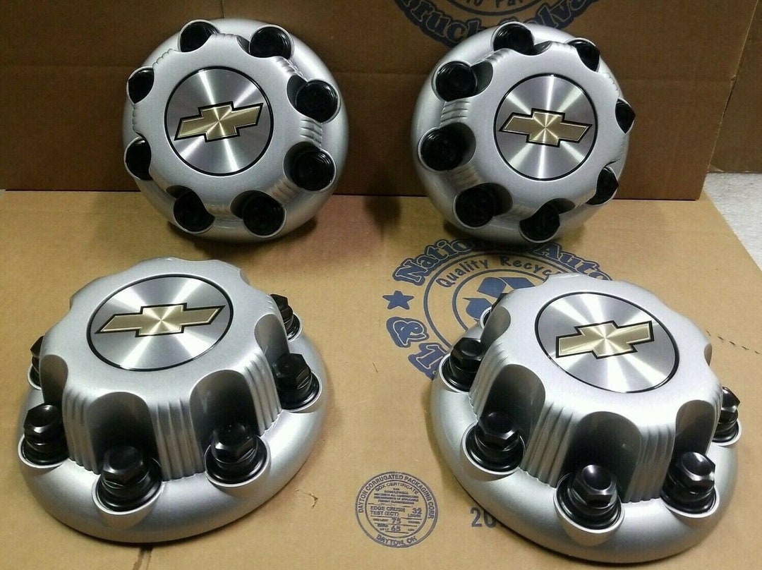 4pcs New Silver 8 Lug Center Cap Chevy Express Van Hd Trucks 2500 3500 ...