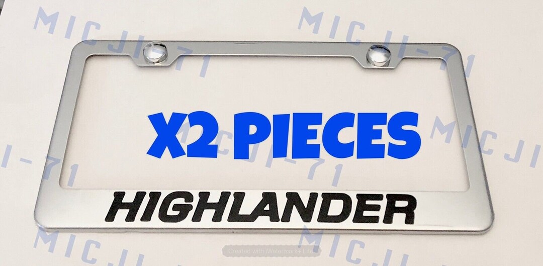 2x Fits for Highlander Chrome Stainless Steel Finished License Plate ...