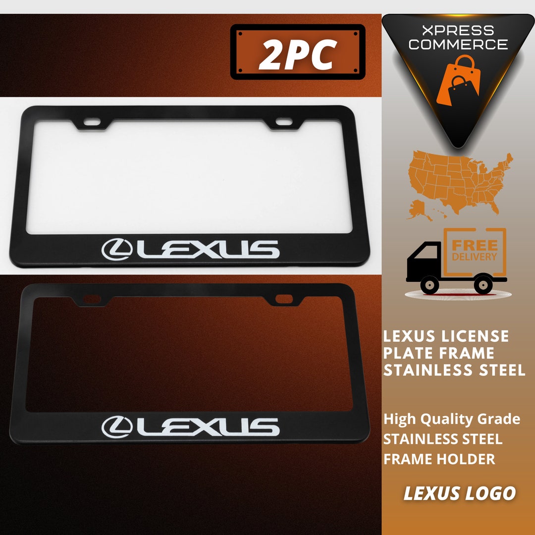 Lexus F Sport Black License Plate Frame Stainless Steel With Laser ...