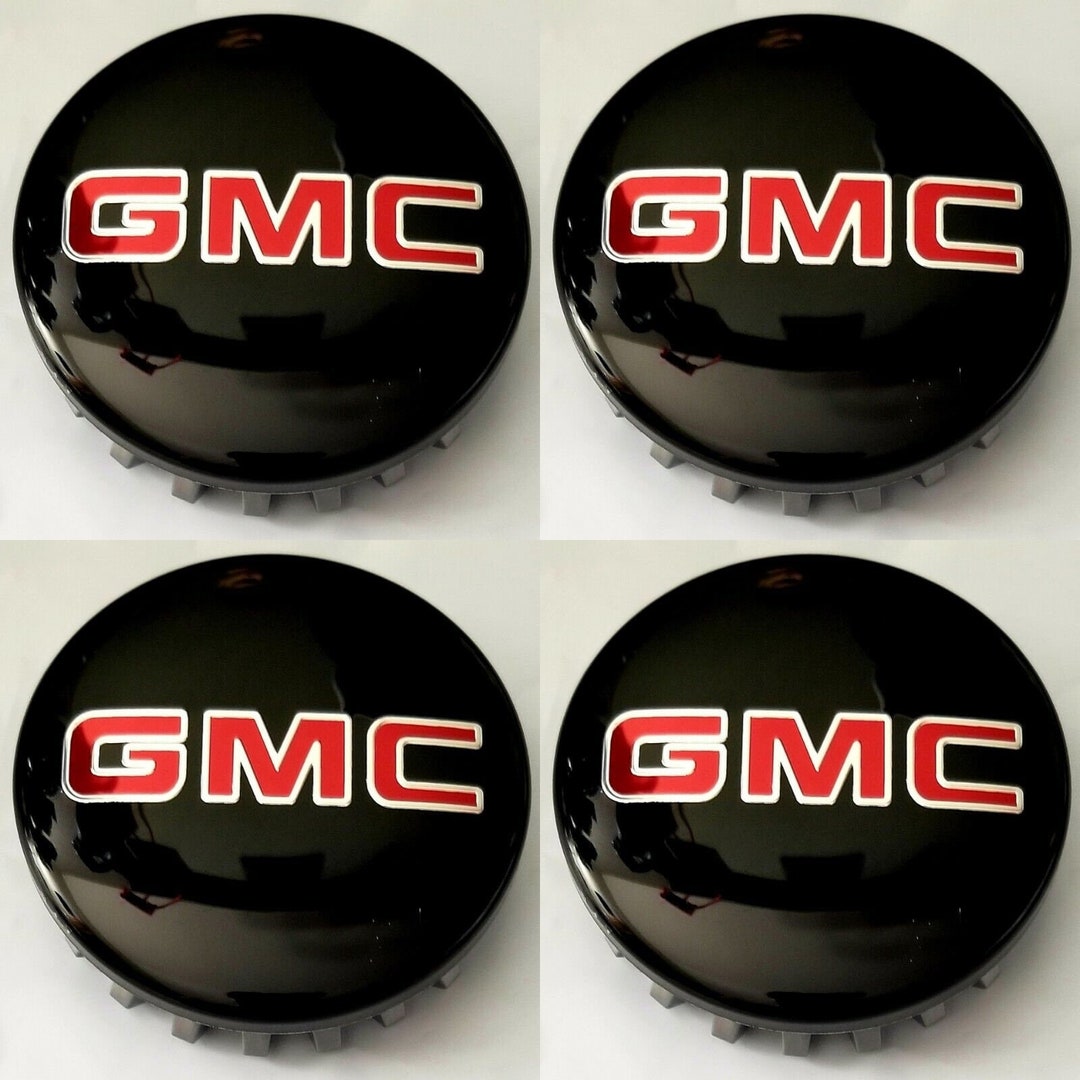 2016-2021 Gmc Sierra Yukon Wheel Caps W/ Red Gmc Outline Logo 4 Piece ...