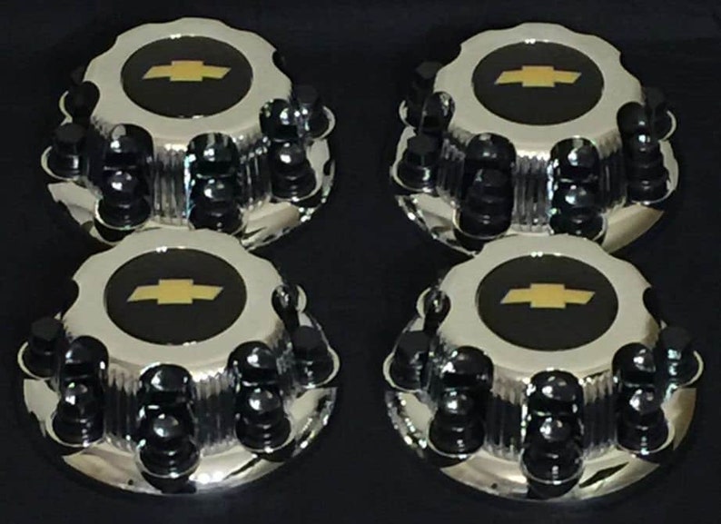4x New Chevy Chrome 8 Lug Center Caps Express Van Part Number:9597163 ...