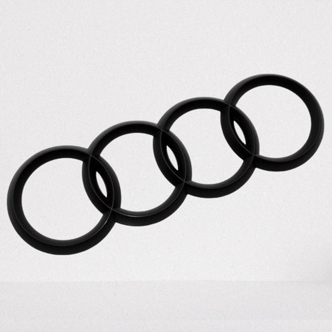 Audi Rear Rings Matte Black 203mm Trunk Lid Emblem Badge Logo Fits for ...