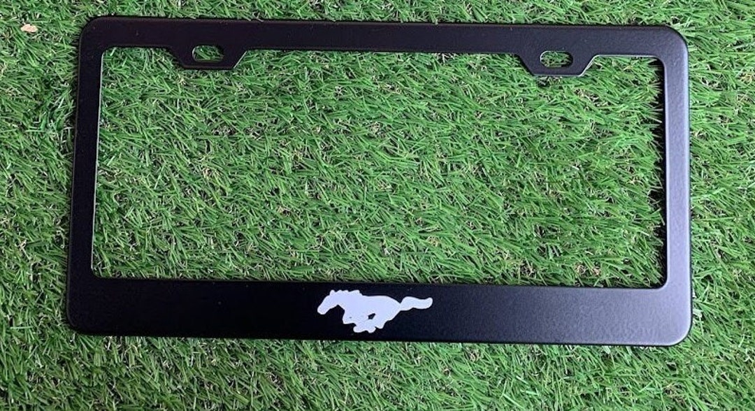 Mustang Pony Logo Stainless Steel License Plate Frame Holder Rust Free ...
