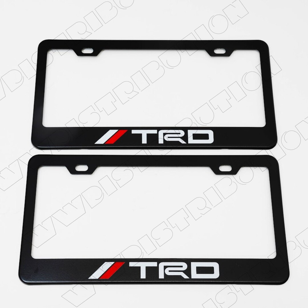 2x Fits for Toyota Trd Stainless Steel Black Finished License Plate ...