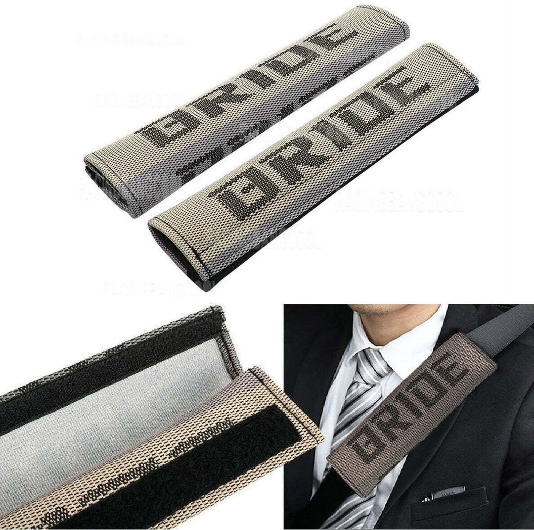 2 Jdm Bride Gradation Seat Belt Covers Shoulder Pads Fabric Racing Seat ...