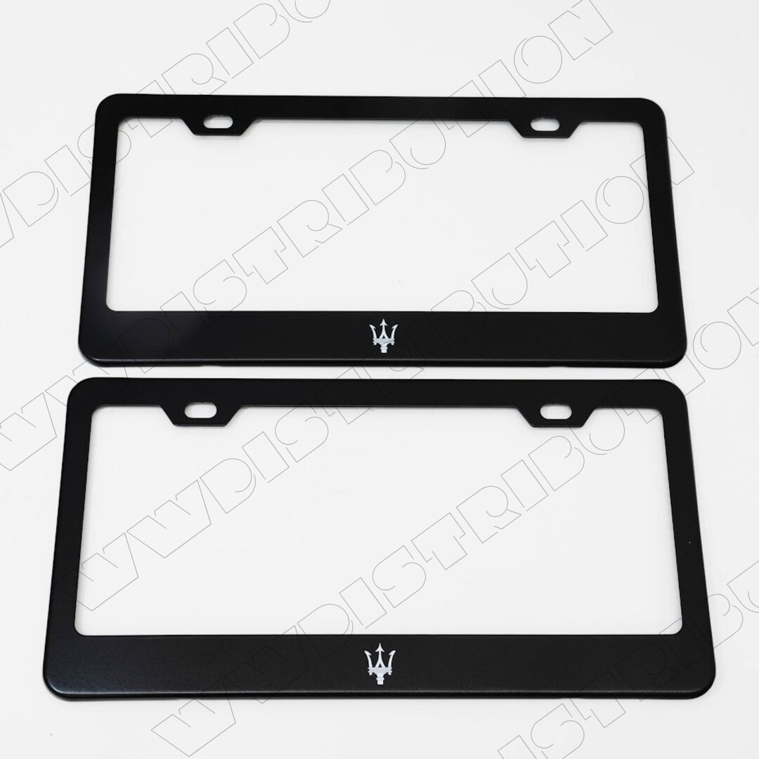 2x Fits for Maserati Stainless Steel Finished License Plate Frame ...