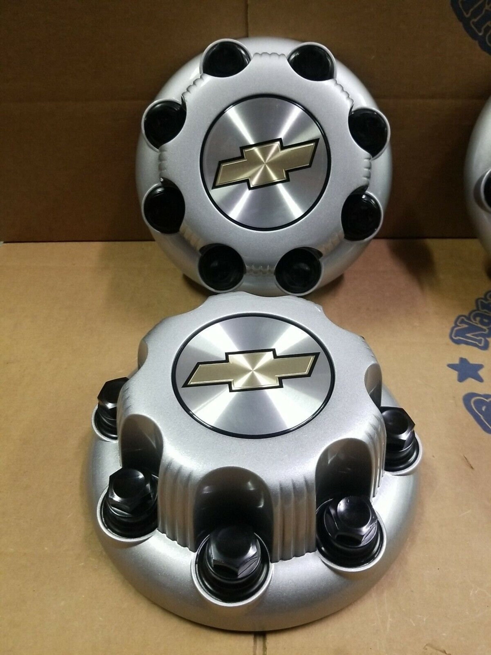 4pcs New Silver 8 Lug Center Cap Chevy Express Van Hd Trucks 2500 3500 ...