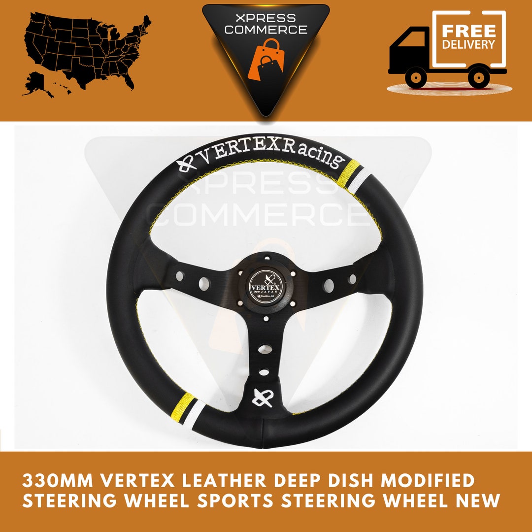 330mm Vertex Leather Deep Dish Modified Steering Wheel Sports - Etsy