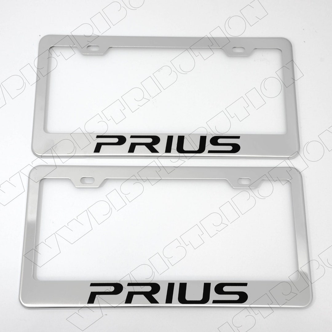 2x Fits for Toyota Prius Stainless Steel Chrome Finished License Plate ...