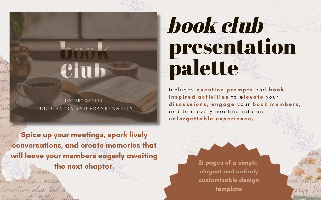 Book Club Presentation/ Slide Deck Template, Guide, Question and Answer ...