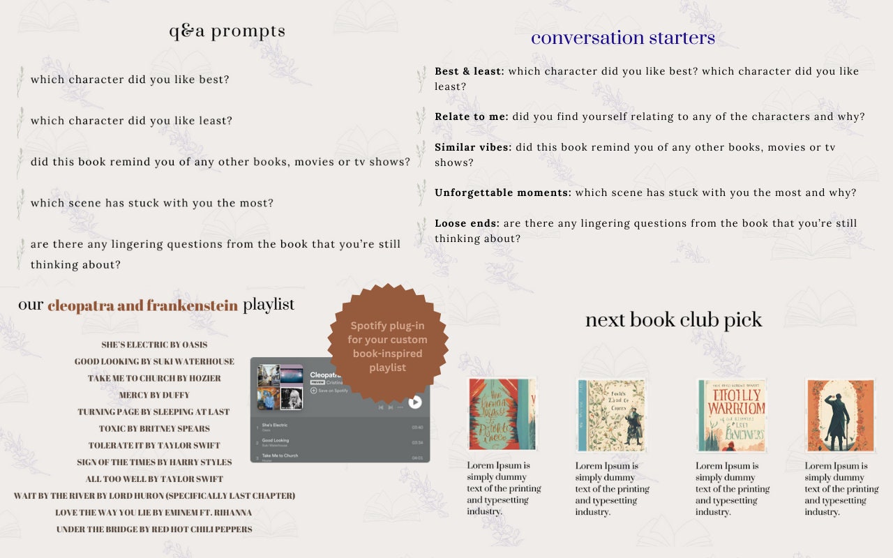 Book Club Presentation/ Slide Deck Template, Guide, Question and Answer ...