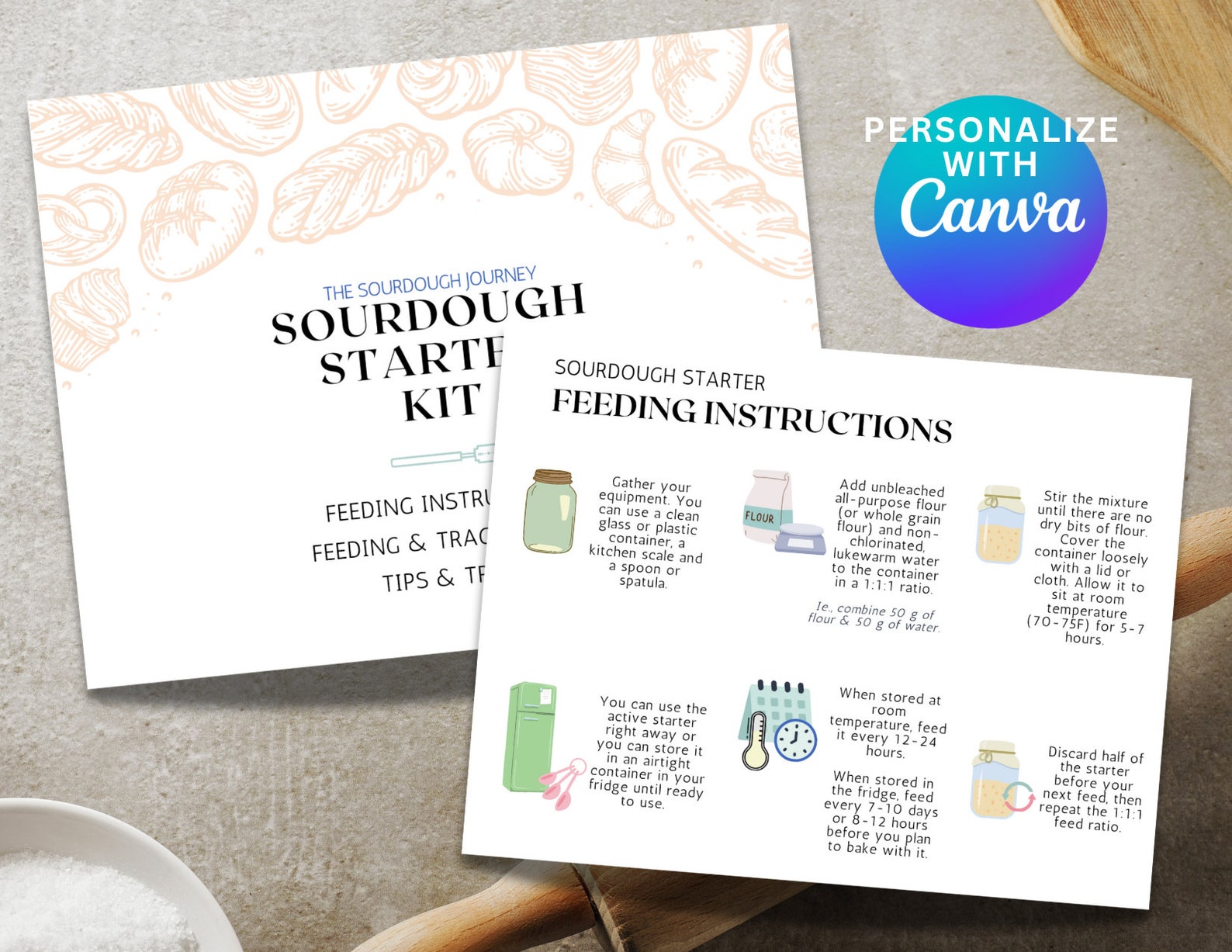 Sourdough Starter Log Tracker: Beginner Bread Baker Printable (instant ...