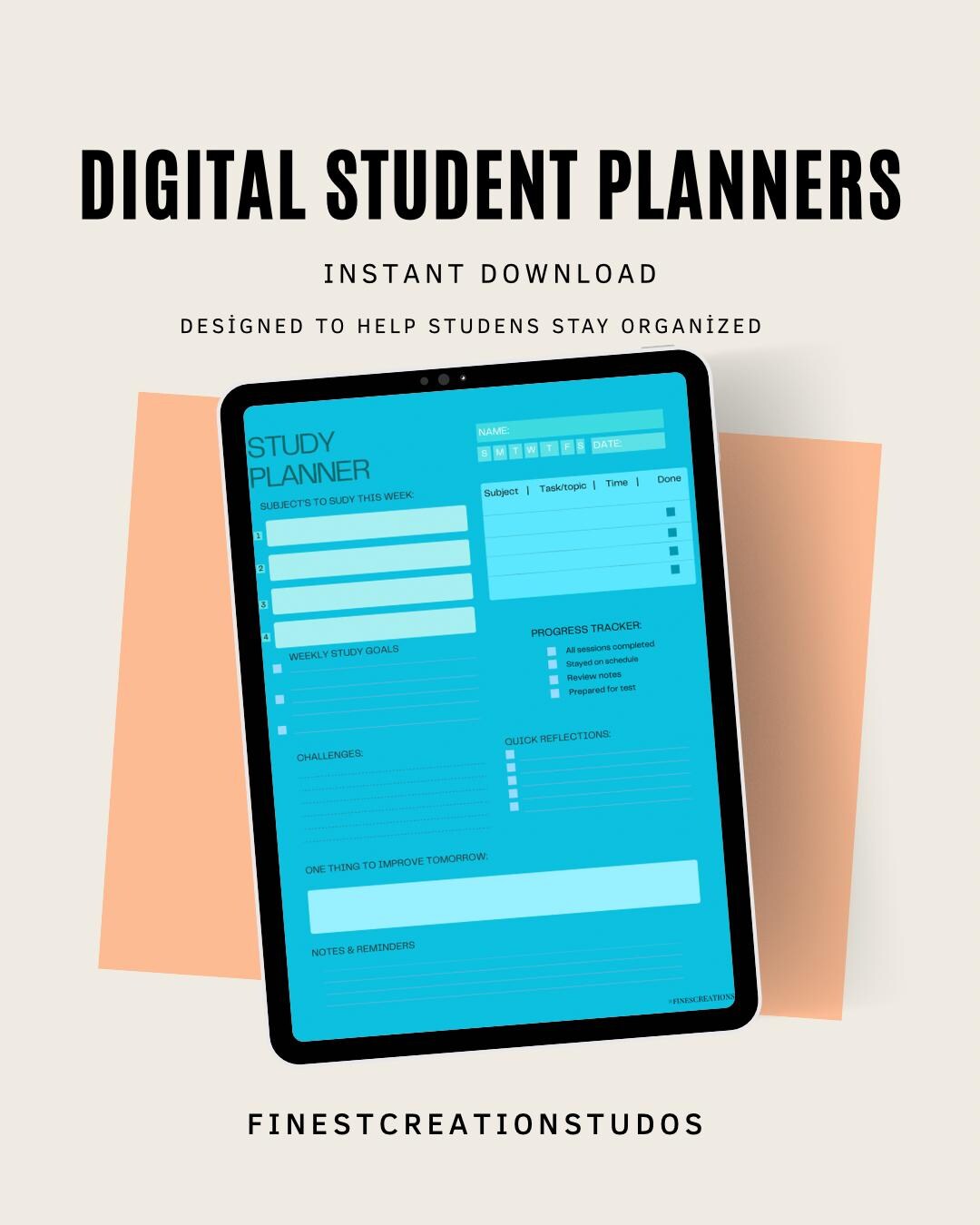 Student Study Planner Bundle | Digital Student Planner | Printable ...