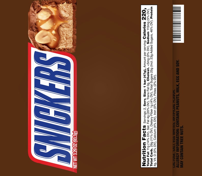 Digital Snickers Tumbler Design Download - 20oz JPG, DIY Cup Art, Candy ...