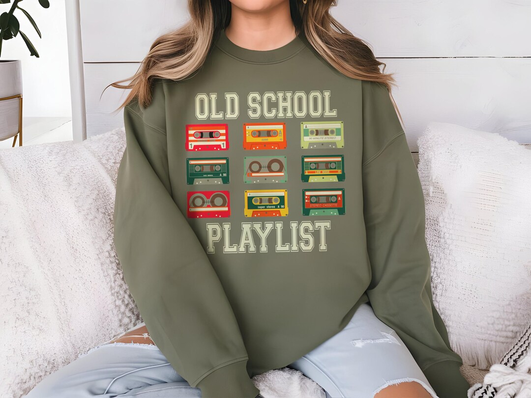 Old School Playlist Shirt, Retro 80s Music Party, Music Mix Tape Cassette Player Sweatshirt ...
