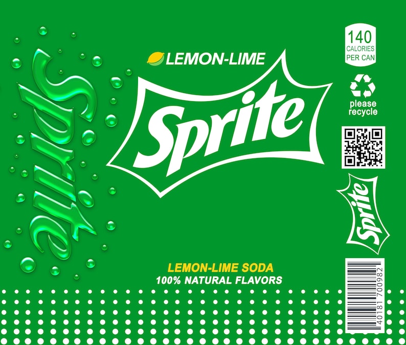 Sprite Tumbler Sublimation Design: 20oz Skinny Tapered PNG File ...