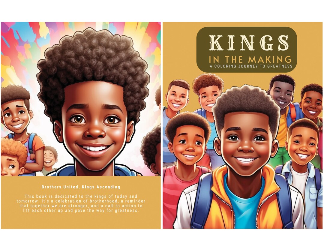 Coloring Book Celebrating Black Boy Joy | 62 Page Coloring Book ...